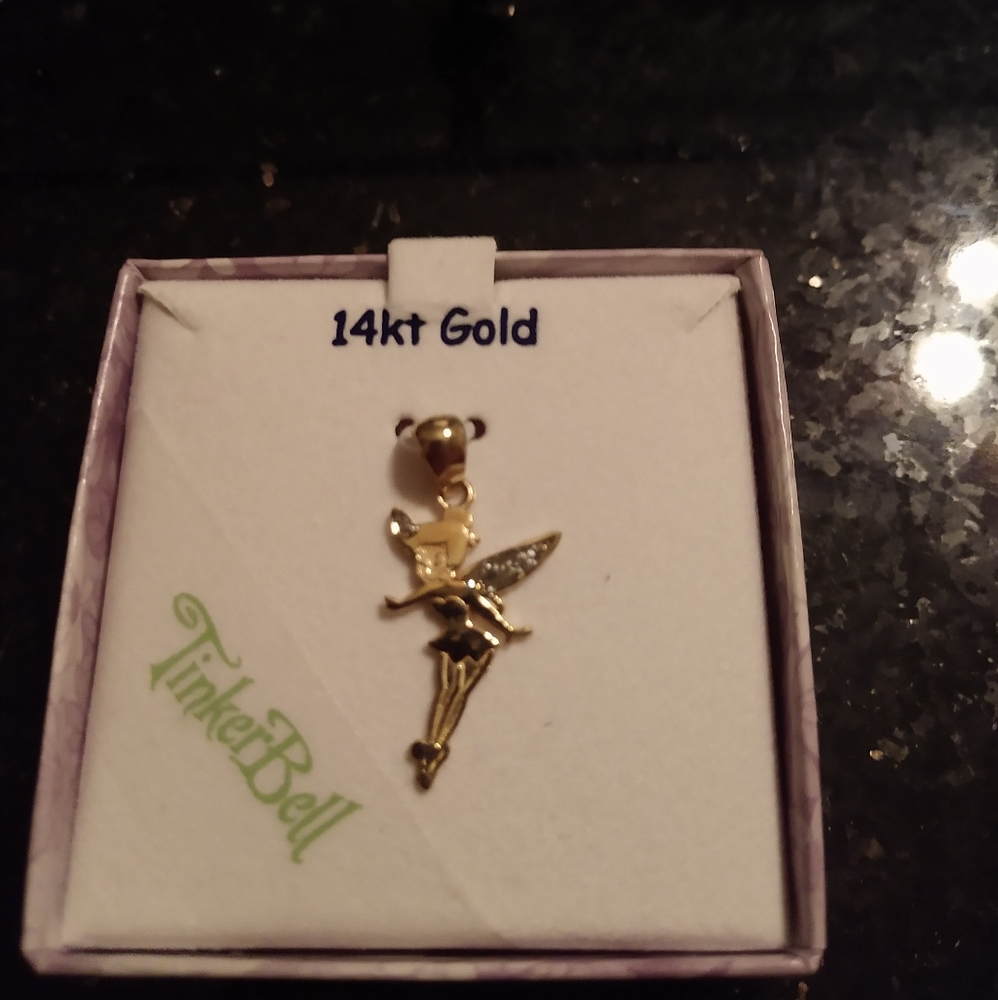 Disney's Tinkerbell 14k Gold Charm. - Gem